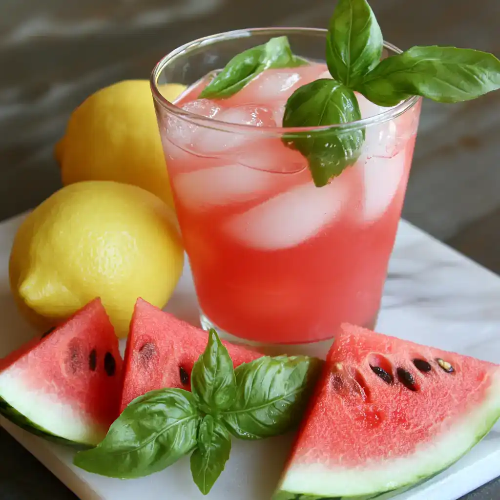 Watermelon Basil Lemonade Recipe